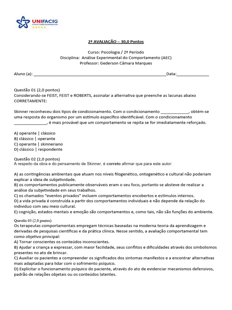 Prova de AEC | PDF