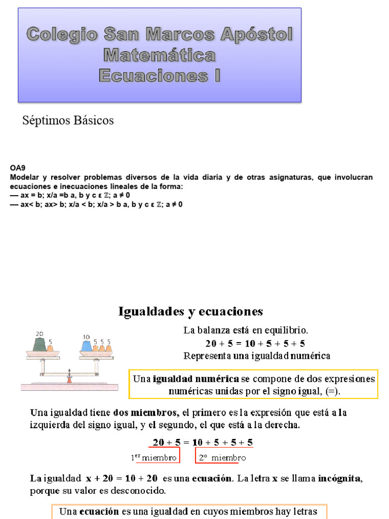Ecuaciones Septimo | PDF