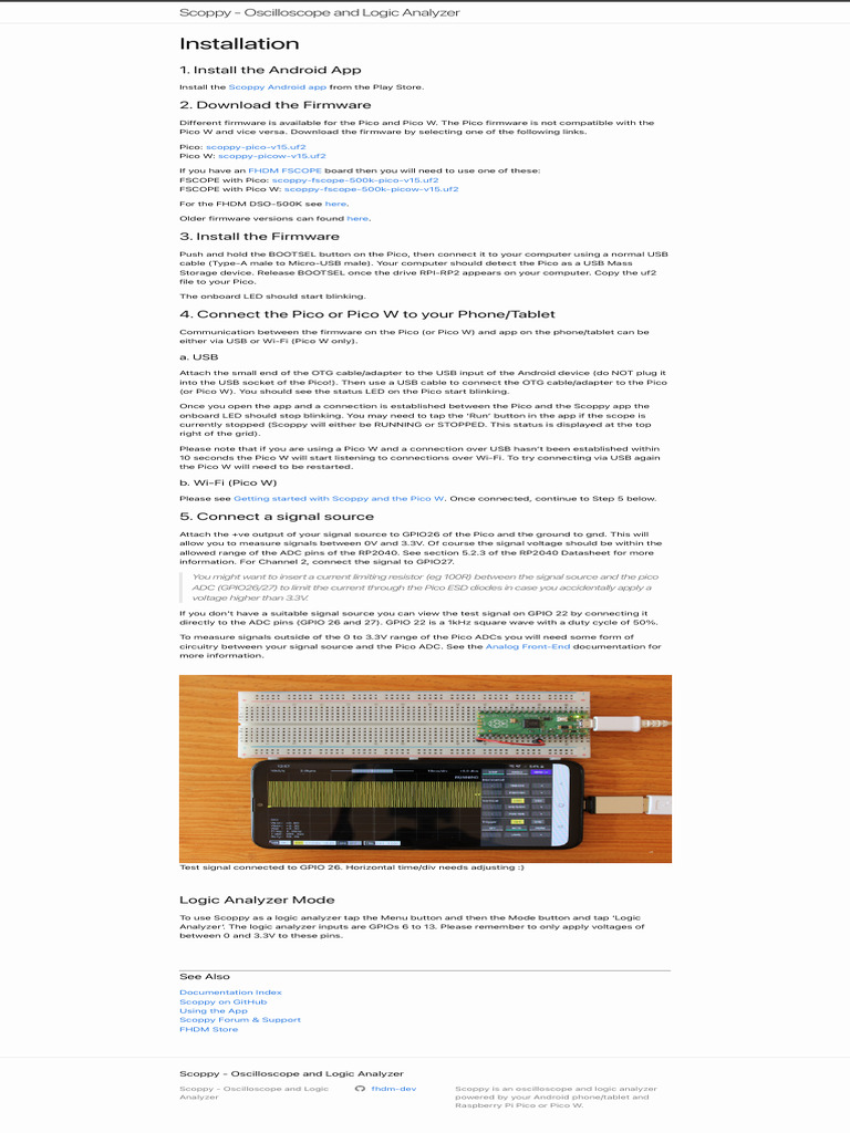 Installation - Scoppy - Oscilloscope and Logic Analyzer | PDF | Business | Computers