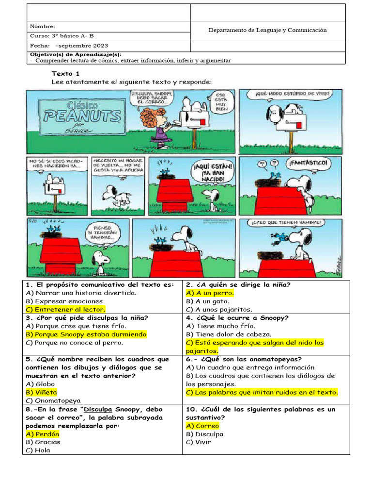 Guia Cómic 3º.básico | PDF