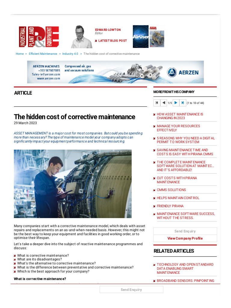 IPE - The Hidden Cost of Corrective Maintenance | PDF