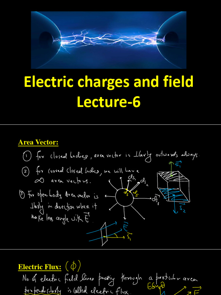 Electric Charges and Fields L6 Physics Class 12 Cbse by Ashu Sir | PDF
