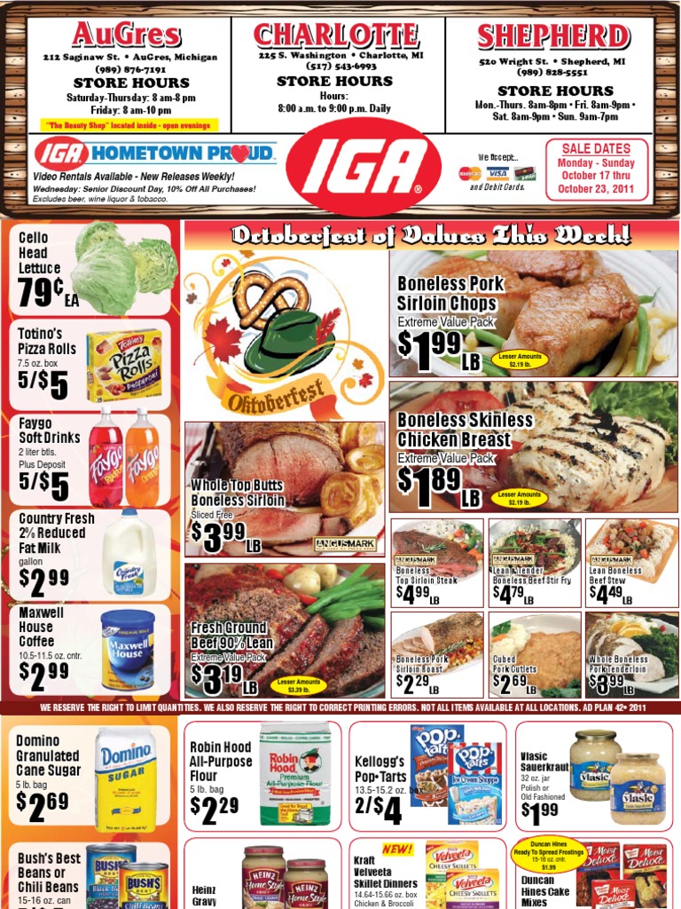 IGA MI Coupons Circular 17 Oct 11 | PDF | Anheuser Busch Brands ...