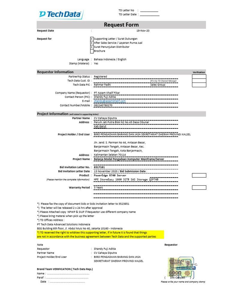 Request Form: Requestor Information | PDF