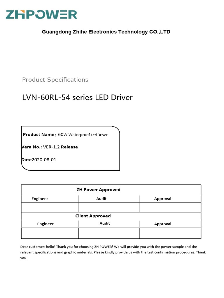 LVN-60RL-54 LED Driver - Igor Barbosa | PDF | Power Supply ...