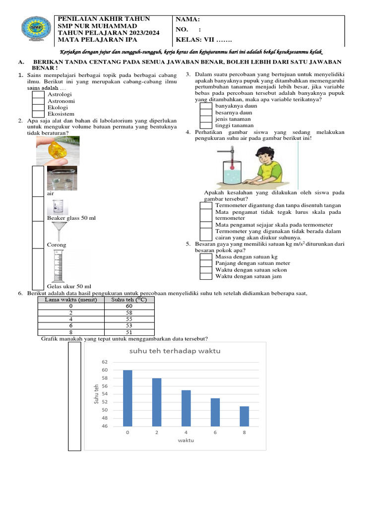 SOAL SAS IPA Kelas 7C, 7D | PDF