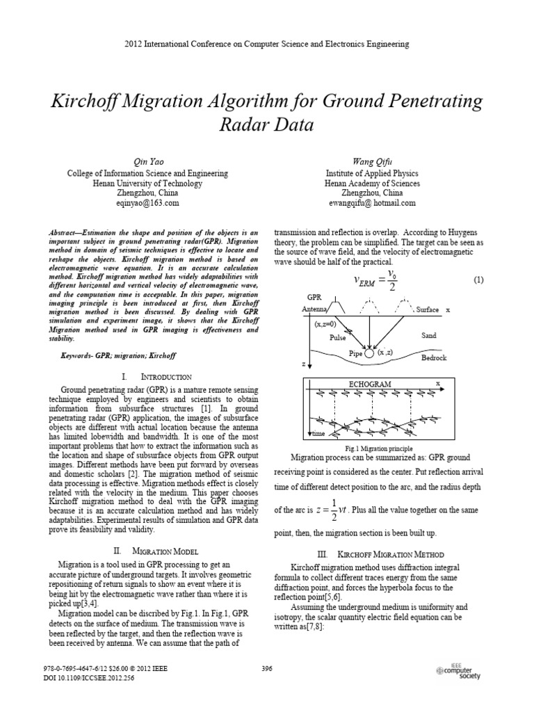 GPR Kirchoff Migration | PDF | Science & Mathematics