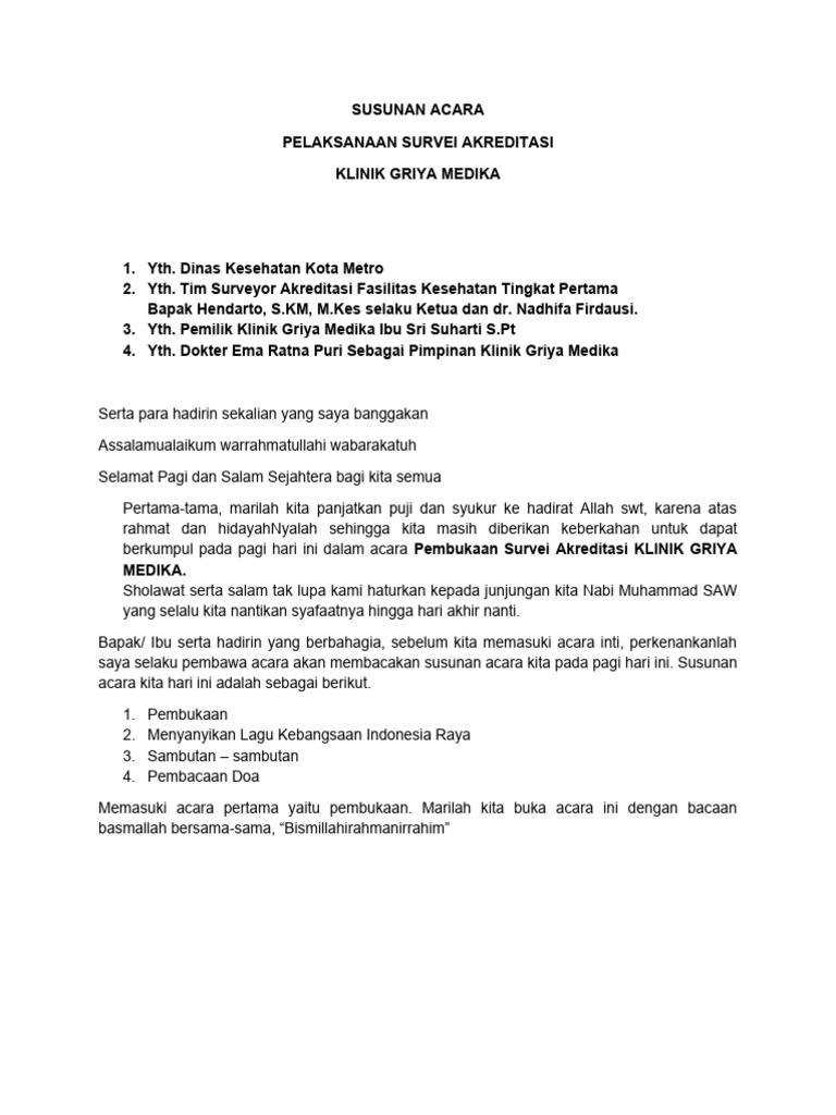 Susunan Acara Akre | PDF