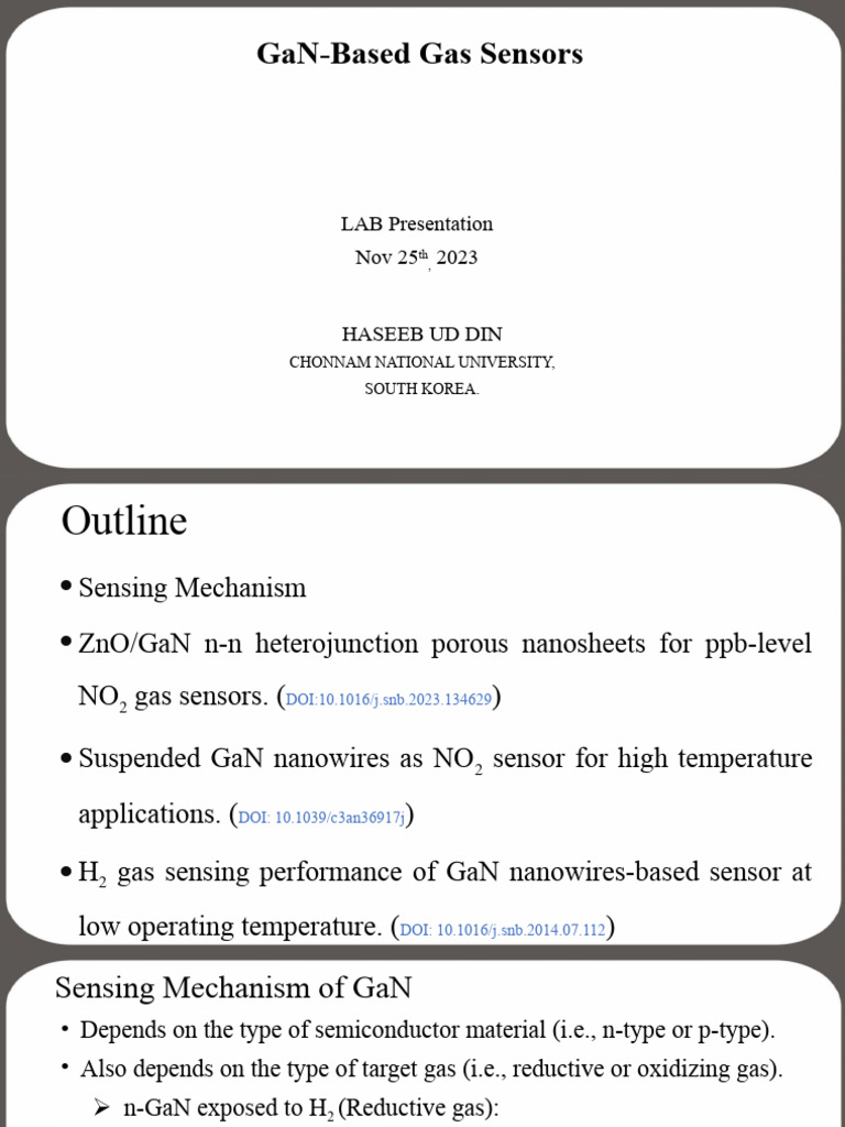 Presentation GaN - Based Gas Sensors | Download Free PDF | Zinc Oxide ...
