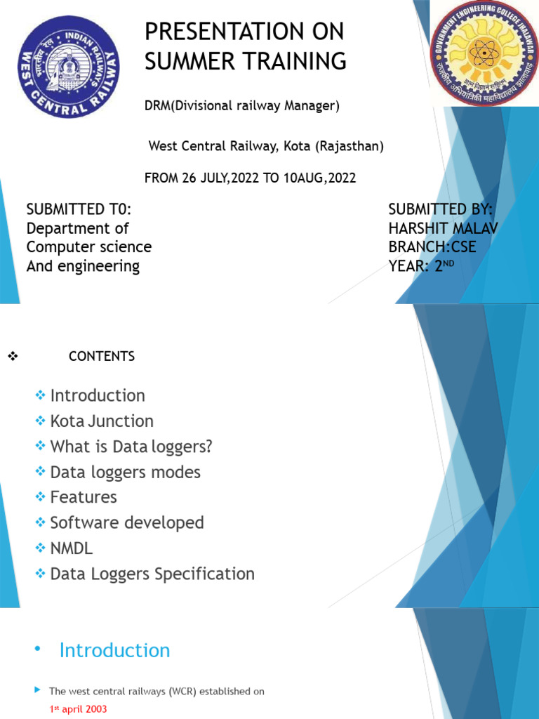 Summer Training PPT Harshit 1 | PDF | Real Time Computing | Personal ...