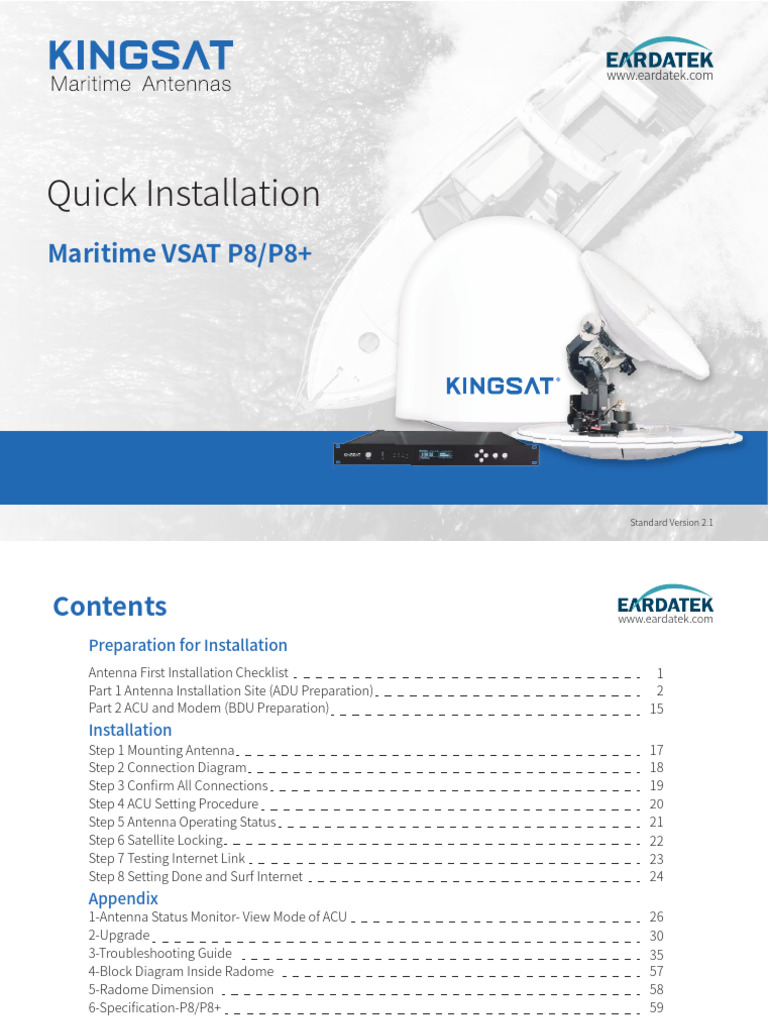 Kingsat Maritime Vsat p8 | PDF | Radar | Global Positioning System