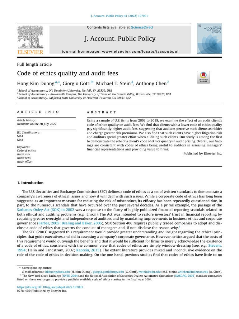 Impact Code of Ethics To Ia | PDF | Audit | Financial Audit