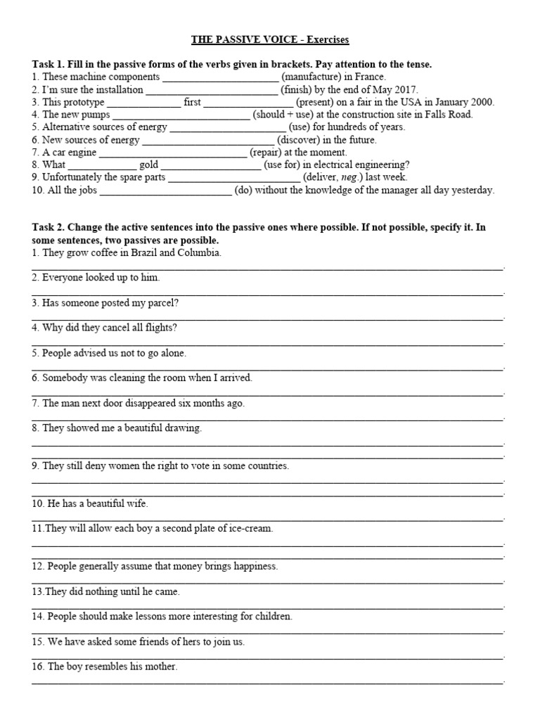 Passive Voice Exercises and Answers | PDF | Heat Exchanger | Water