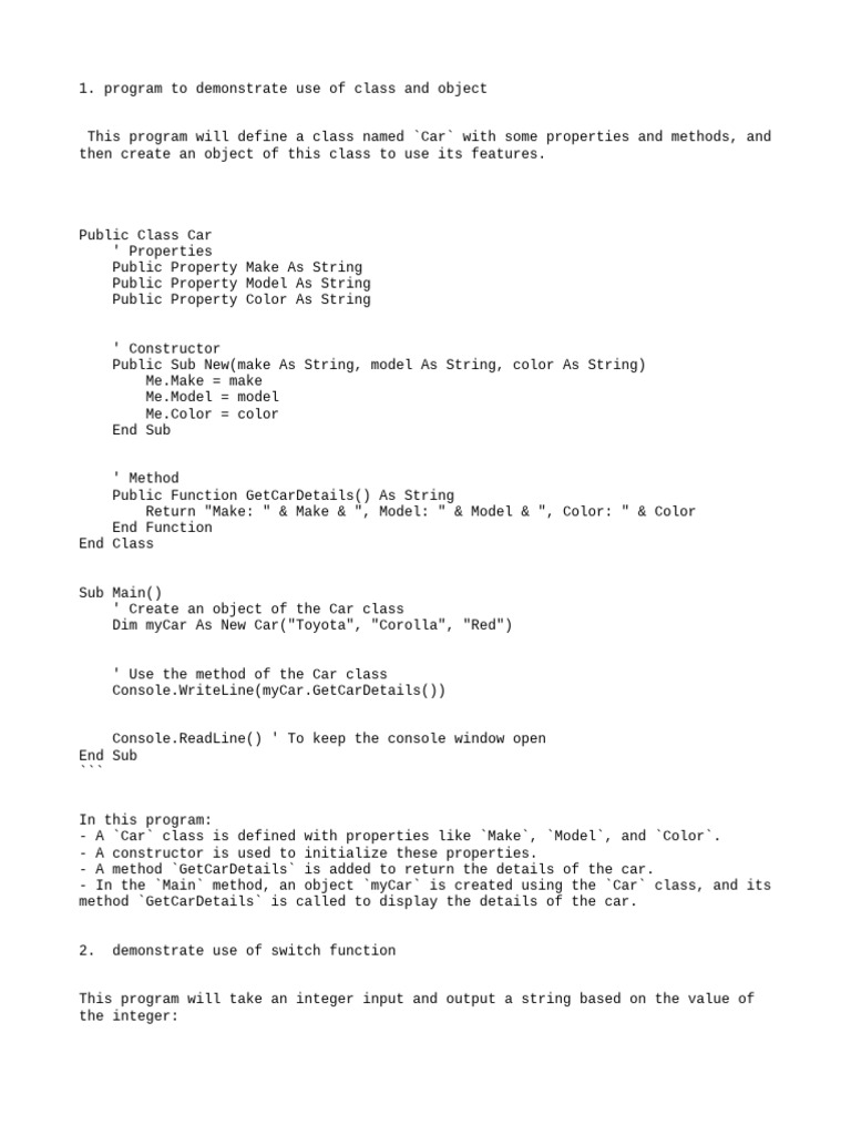 Programs Pdf Constructor Object Oriented Programming Programming