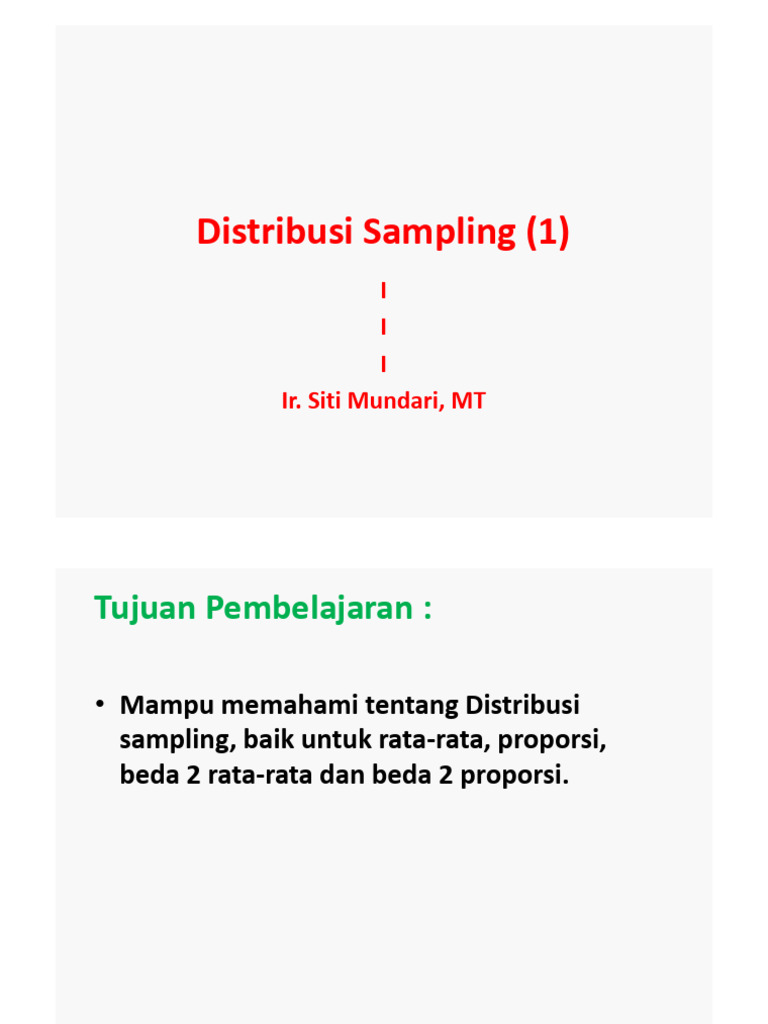 Distribusi Sampling | PDF