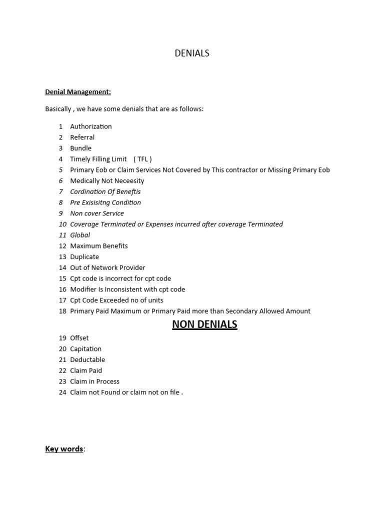 DENIALS shshsh | PDF