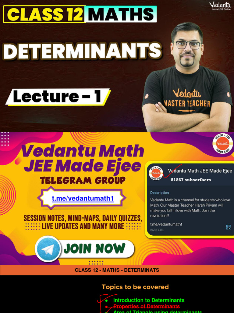 Determinants L1 | PDF | Determinant | Algebra