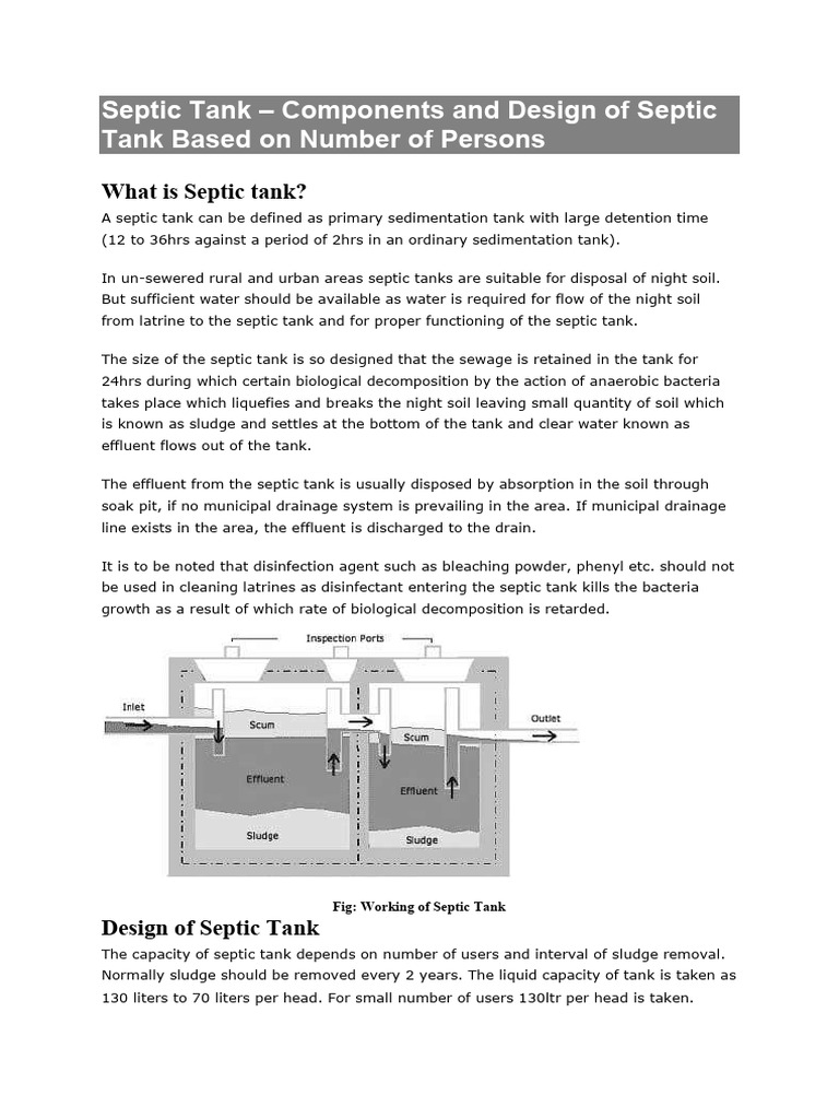 Septic Tank From The Constructur | PDF | Septic Tank | Sewage Treatment