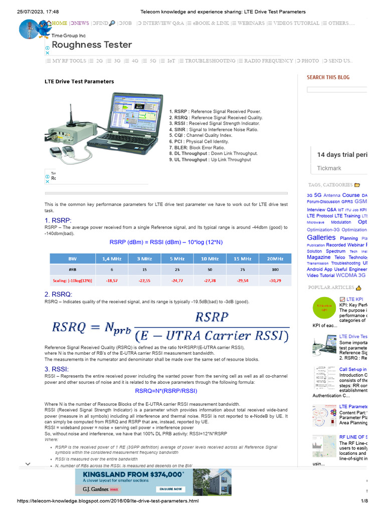 LTE Parameters KPIs | PDF | Mimo | Cellular Network