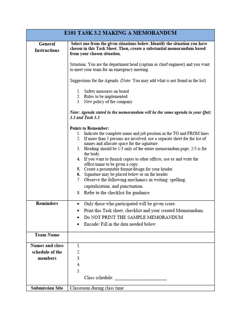 Emergency Meeting Memorandum Template | PDF | Memorandum | Letter Case