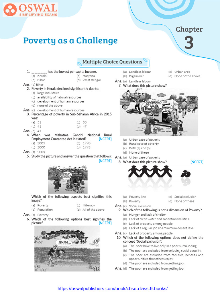NCERT Solutions For Class 9 Economics Chapter 3 Poverty of Challenge ...