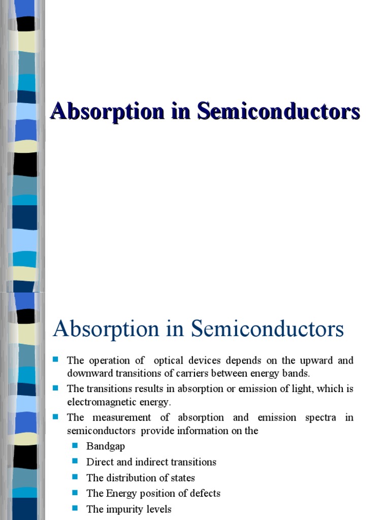 Unit 2 Absorption in Semiconductors | PDF | Band Gap | Semiconductors