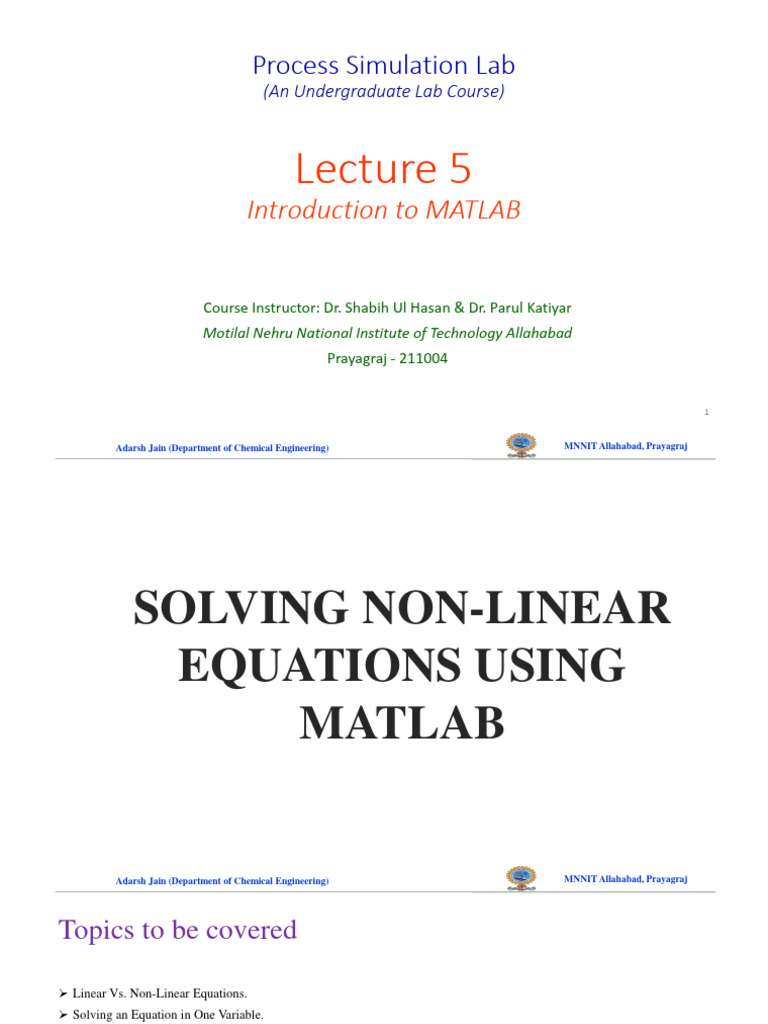 Matlab Lecture 5 | PDF | Numerical Analysis | Function (Mathematics)