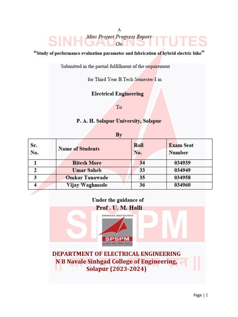 Mini Project Report Vijay 6 (3) Final 2 PDF | PDF | Hybrid Electric ...