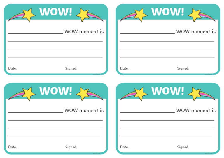 WOW Moment Parent Slips - Ver - 1 | PDF