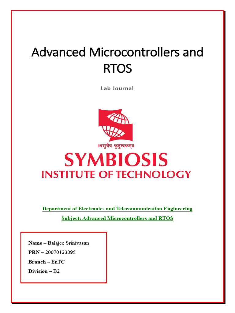 ARM LabJournal BalajeeSrinivasan095 | PDF | Microcontroller | Embedded System