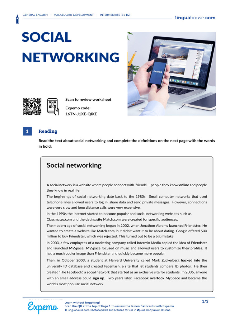 Social Networking British English Student Ver2 | PDF | Facebook | Myspace