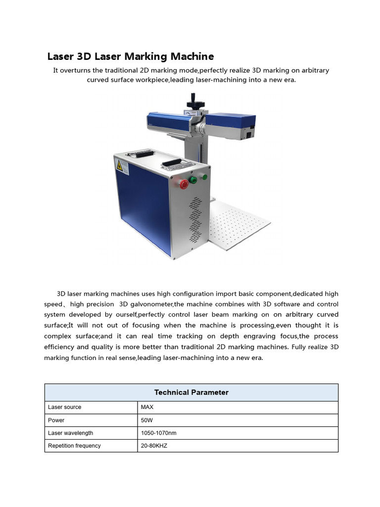 Mac Laser 3 D Laser Marking Machine | PDF | Laser | Atomic Mac Laser 3 D Laser Marking Machine | PDF | Laser | Atomic