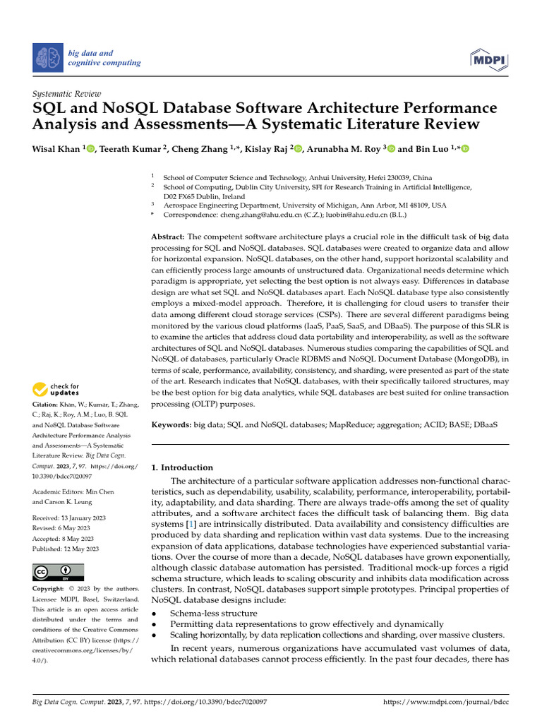 BDCC 07 00097 v3 | PDF | No Sql | Databases