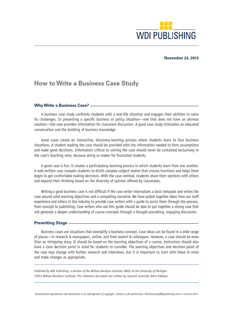 Basic Business Case Studies Example | PDF | Copyright | Publishing