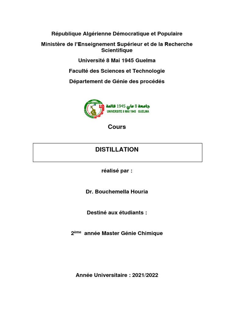 Schéma de la Distillation et Méthodes | PDF | Chimie | Mécanique ...