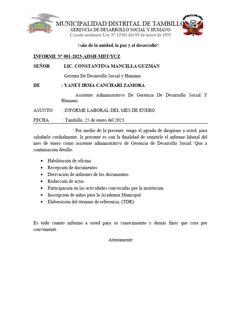 Informe Laboral | PDF