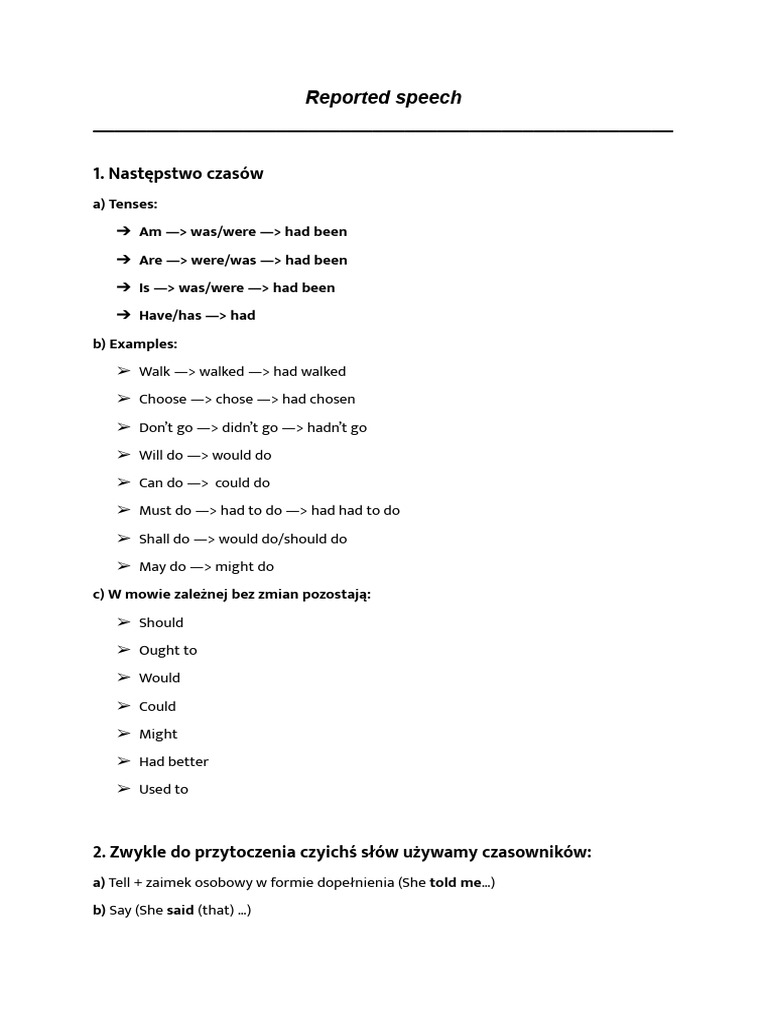 Reported Speech | PDF