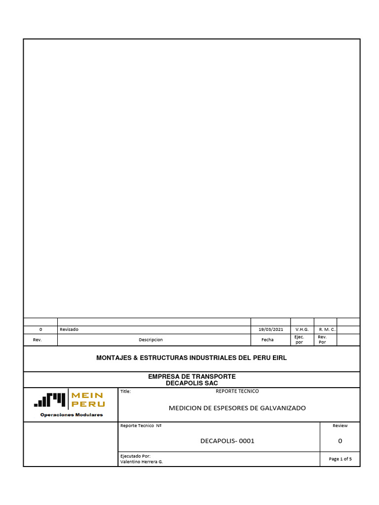 Decapolis-Ot 1435 Informe Micraje para Perfiles Estructurales | PDF