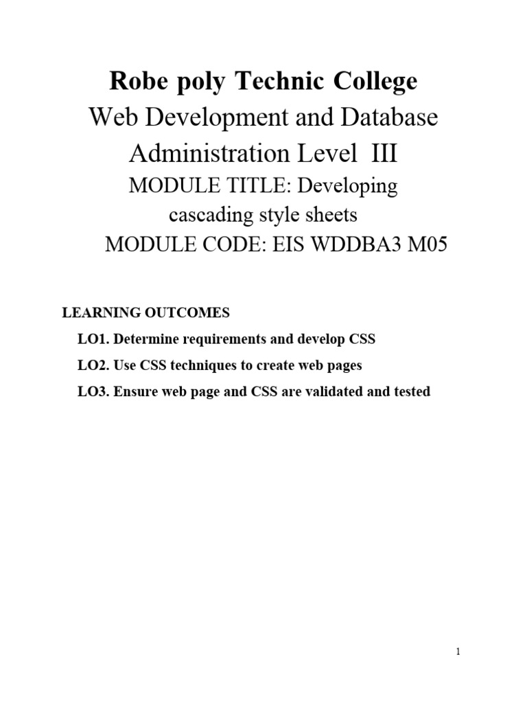 Developing Cascading Style Sheets Edited133 | PDF | Html Element | Html