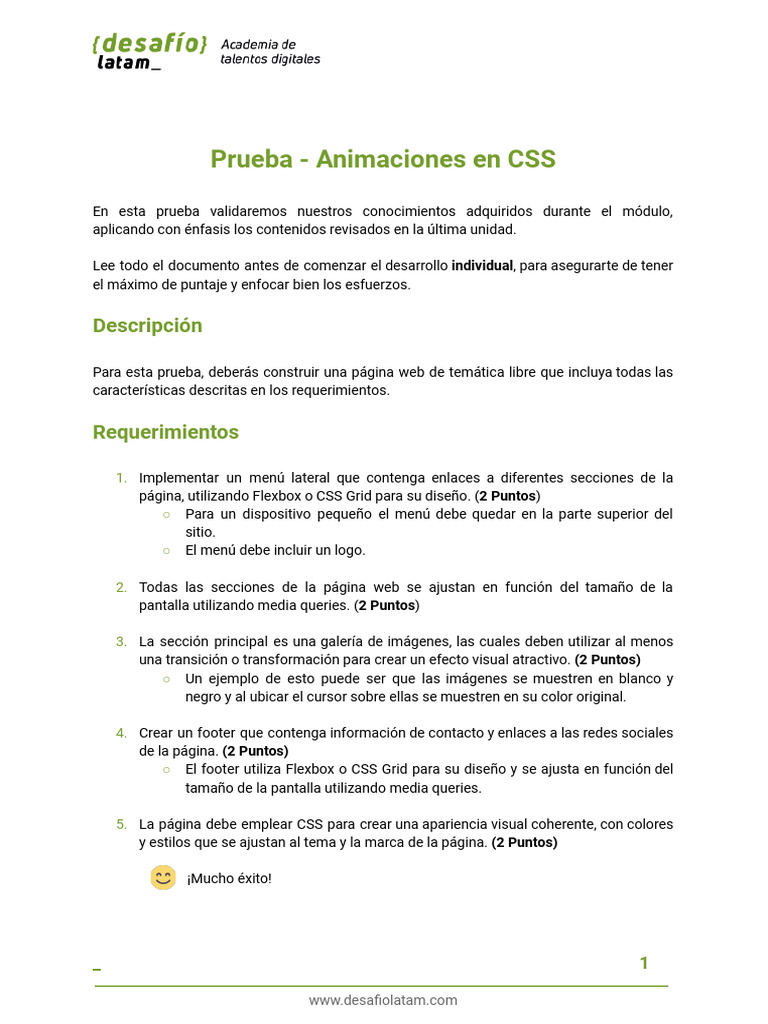 Prueba - Animaciones en CSS | PDF