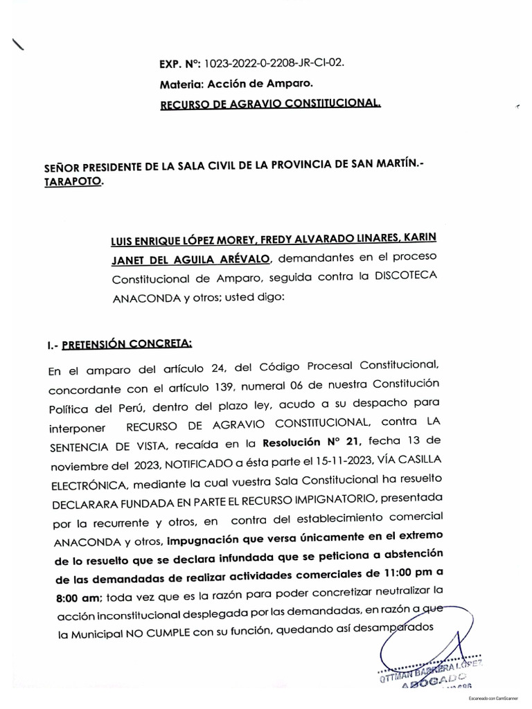 Recurso de Agravio Constitucional | PDF