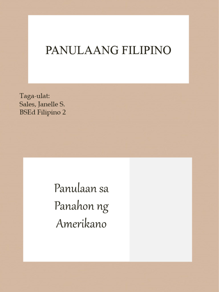 Panulaan Sa Panahon NG Amerikano | PDF