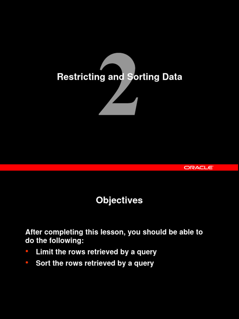 2 Restricting And Sorting Data Pdf Data Management Computer Science 