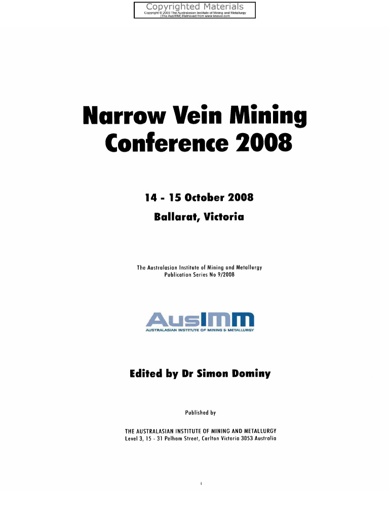 Innovations in Narrow Vein Mining | PDF