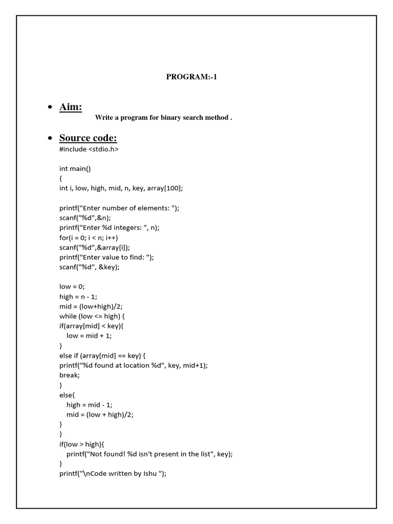 Aim: - Source Code:: Program:-1 | PDF | Computing | Computer Engineering