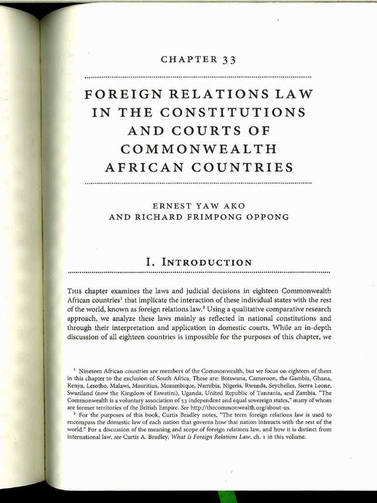 Foreign Relation Law in The Constitutions and Courts of Commonwealth ...