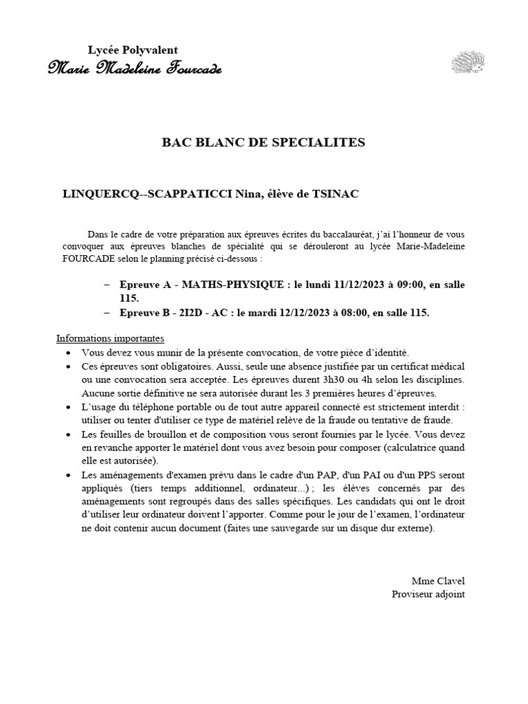 BAC BLANC DE SPECIALITES_convocation_publiposte_TSTI2D (glissé(e)s) | PDF