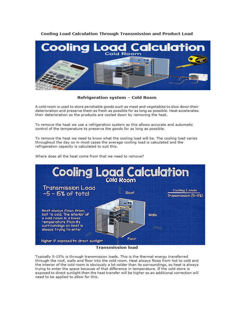 Cooling Load Calculation Through Transmission and Product | PDF ...