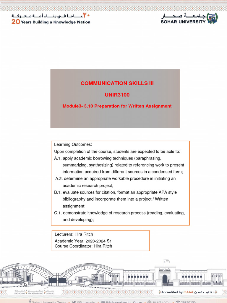 Module 3 - 3.10 Preparation For Assignment | PDF | Essays | Citation