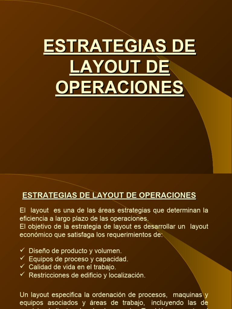 Estrategias de Layout en Operaciones | PDF | Almacén | Producción en masa